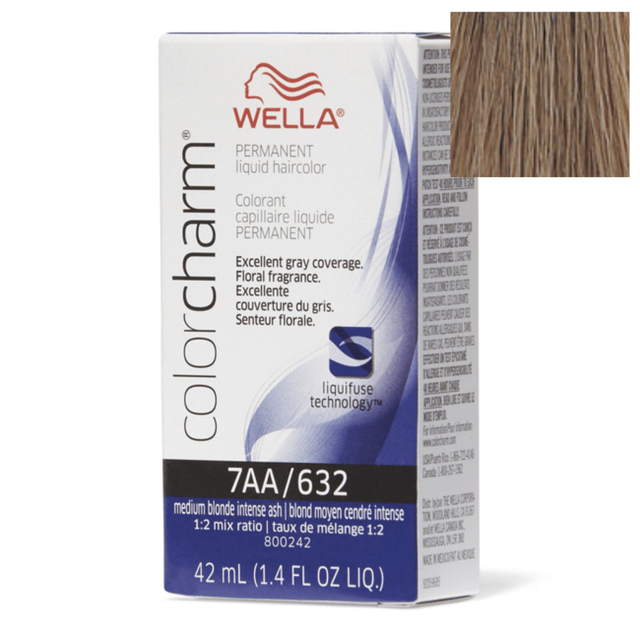 Wella Colour Charm Permanent - 7AA Medium Blonde Intense Ash – Tint ...